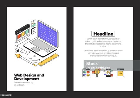 웹 디자인 및 개발 개념 Isometric 웹 배너 포스터 표지 및 배너를 위한 3차원 디자인 3차원 형태에 대한 스톡 벡터 아트 및 기타 이미지 Istock