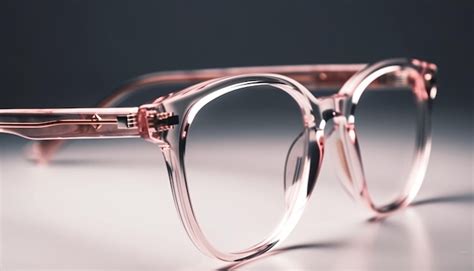 Premium Ai Image Translucent Pink Eyeglass Frames On The Table