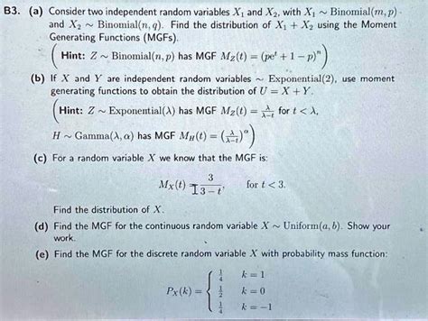 Solved Texts B3a Consider Two Independent Random Variables X And X2