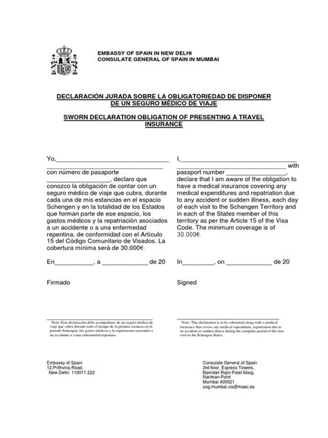 Sworn Declaration Form Pdf