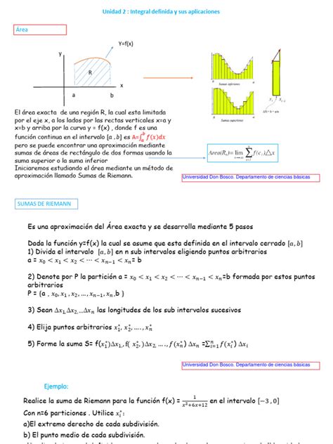 Integral Definida Pdf Integral Análisis Matemático