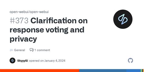 Clarification On Response Voting And Privacy Open Webui Open Webui Discussion GitHub