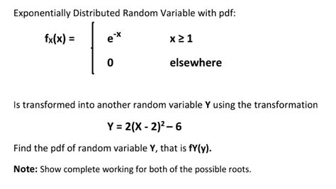 solved exponentially distributed random variable with pdf