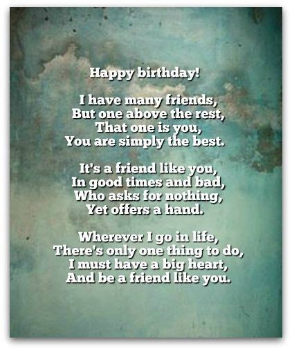 Best Friend Birthday Poems