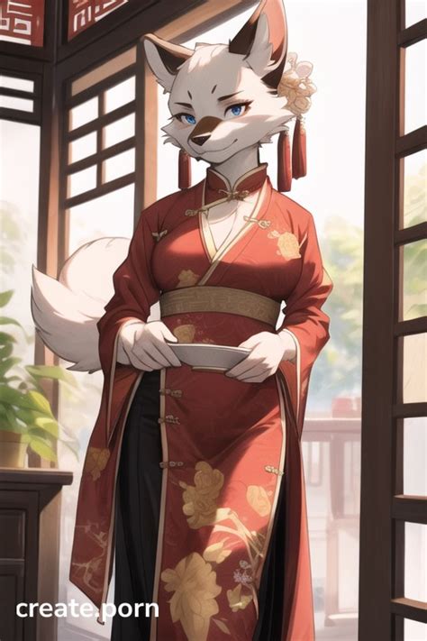 마른 체형 인 중국 한푸퍼리 AI 포르노