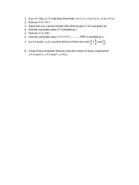 Assignment 2 Number Theory Pdf