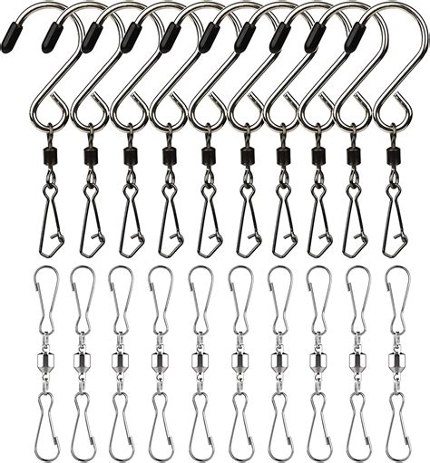 Kuuqa 12 Pack Swivel Hooks Clips Wind Spinner S Hook Clips