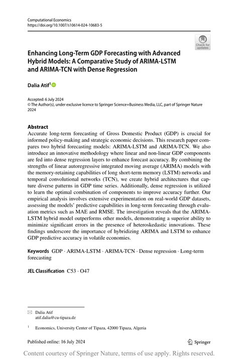 Enhancing Long Term Gdp Forecasting With Advanced Hybrid Models A