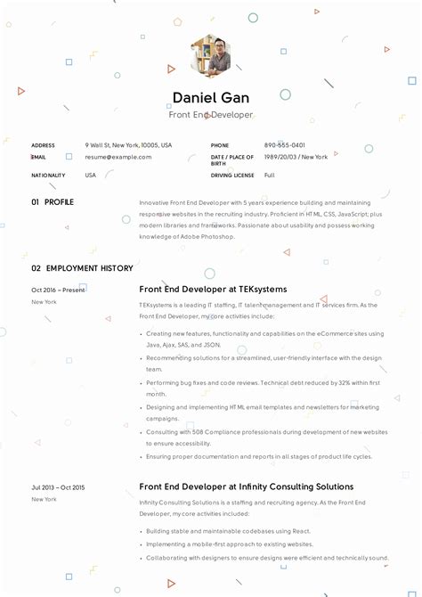 Supreme Front End Developer Cv Template Word Entry Level Security Guard Resume Sample