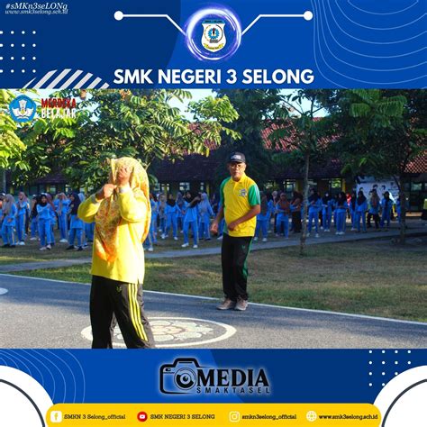 Kegiatan Sabtu Budaya Siswa Dan Guru Smk Negeri 3 Selong Mengikuti Senam Gemar Gatra Smk