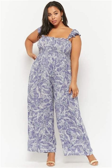 Forever 21 Plus Size Boho Me Feather Print Jumpsuit Shopstyle Clothes