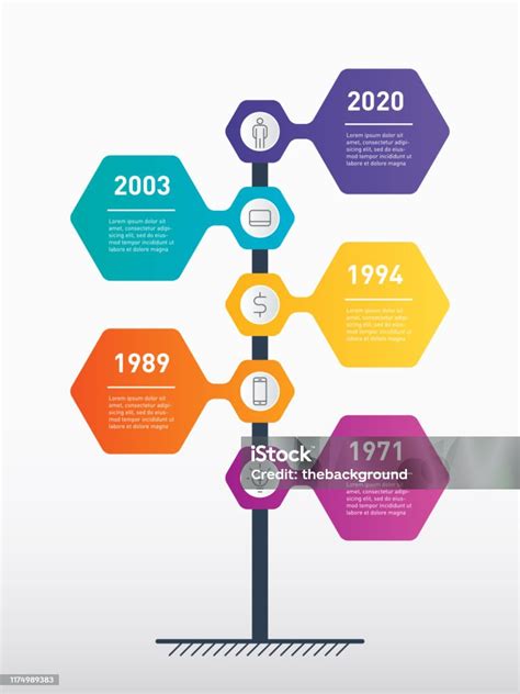 수직 타임라인 인포그래픽 사업의 발전과 성장 5 부분으로 타임 라인 또는 정보 그래픽 5단계 옵션 또는 프로세스가 있는 비즈니스 개념 0명에 대한 스톡 벡터 아트 및 기타