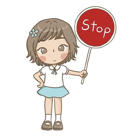 M Oda Dziewczyna Trzyma Znak Wektor Kresk Wka Clipart Anime Adny