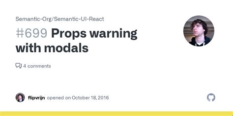 Props Warning With Modals · Issue 699 · Semantic Orgsemantic Ui React · Github
