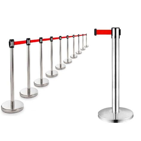 Queue Up Stand 2 Meter Silver Retractable Belt Stand Hobbies And Toys