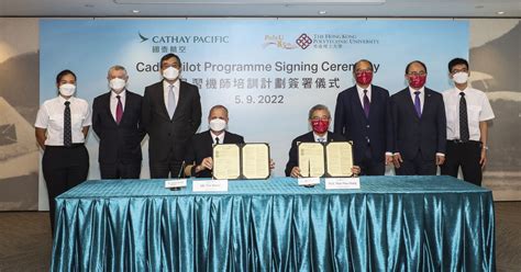 Cathay Pacific And The Hong Kong Polytechnic University Sign Cadet Pilot Programme Agreement