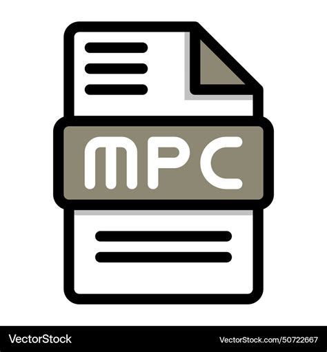 Mpc File Icon Flat Audio Icons Format Royalty Free Vector