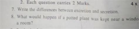2 Each Question Carries 2 Marks7 Write The Differences Between Exeret