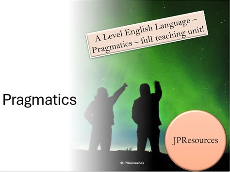 Pragmatics English Language A Level Unit Teaching Resources