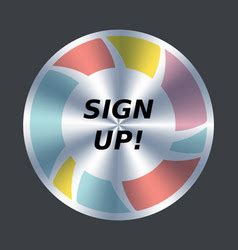 Blue Sign Up Button In Neon Style Business Vector Image