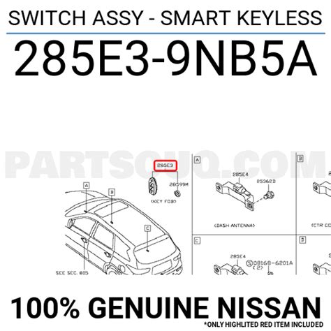 Switch Assy Smart Keyless 285e39nb5a Nissan Parts Partsouq