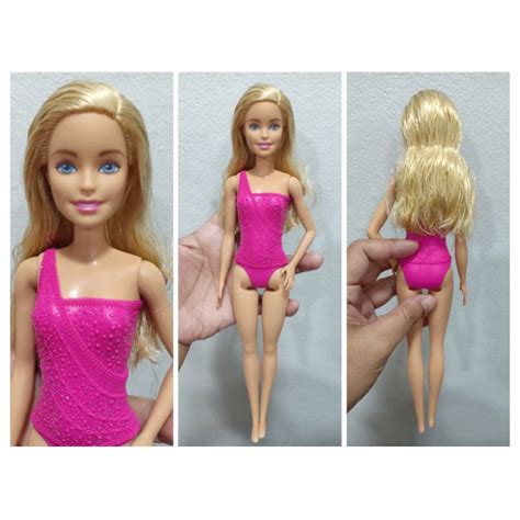 ตุ๊กตาบาร์บี้ บาบี้แท้มือสอง เมคอัพสวย ผมสวย ข้อดี มาพร้อมชุดว่ายน้ำในตัวตน Shopee Thailand