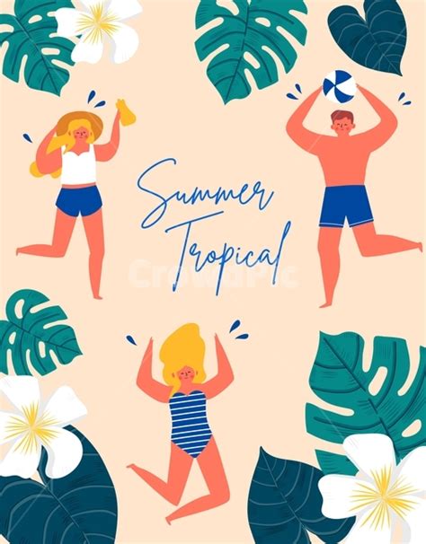 일러스트 계절 시즌 여름 트로피컬 사진이미지일러스트캘리그라피 크러쉬온작가