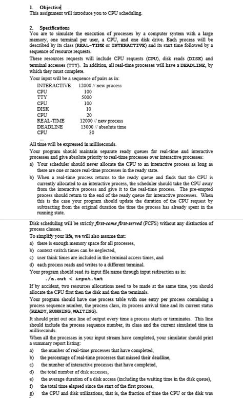 Solved ObjectiveThis Assignment Will Introduce You To CPU Chegg Com