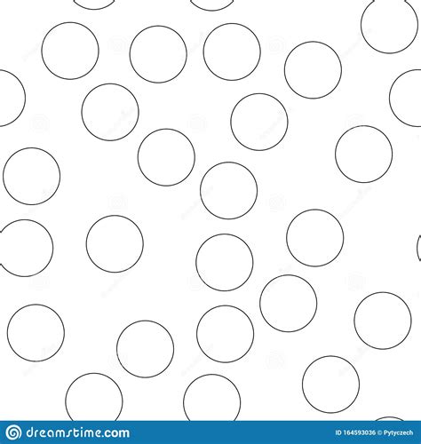 Seamless Abstract Pattern Of Black Outline Circles Simple Flat Bubbles Background Stock Vector