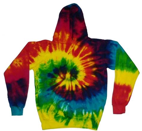 Reactive Rainbow Tie Dye Pull Over Hoodie Sweatshirt Tie Dye Space