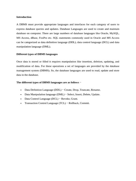 Database Languages Pdf