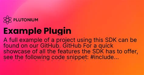 Example Plugin Plutonium Project