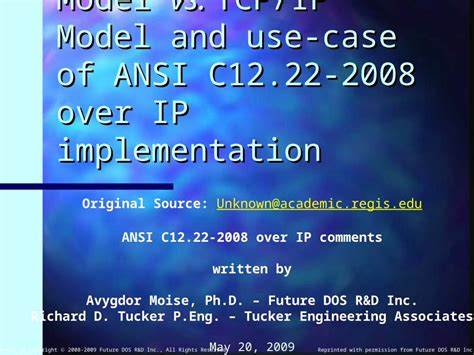 Ppt Analysis Of The Osi Model Vs Tcpip Model And Use Case Of Ansi C1222 2008 Over Ip