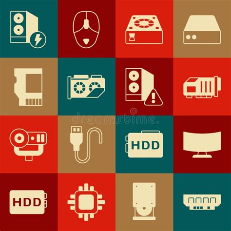 Set Ram Random Access Memory Computer Monitor Screen Video Graphic Card Cooler Sd Case Of