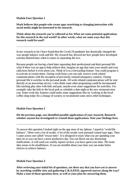 Scs 200 Module 4 Short Answers From Text Module Four Question 1 Mark Believes That People Who