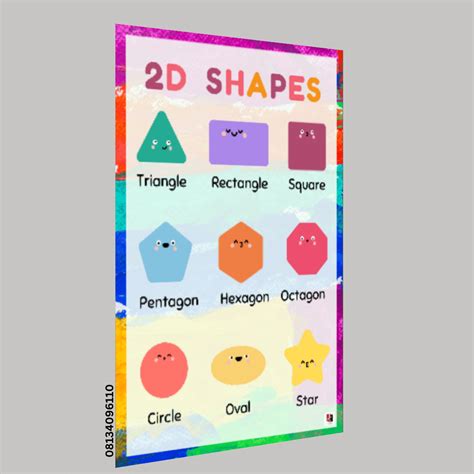 “2d Shapes” Classroom Instructional Posters Ebencuts