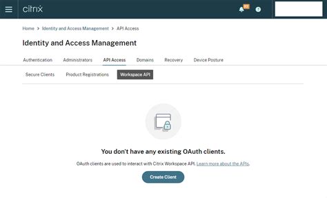 OAuth Client Management Unified Workspace API