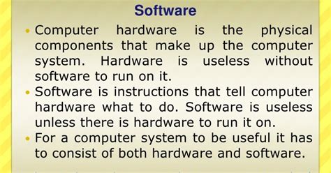Computer And The Basics Difference Between Hardware And Software