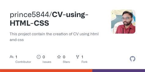 Github Prince5844cv Using Html Css This Project Contain The