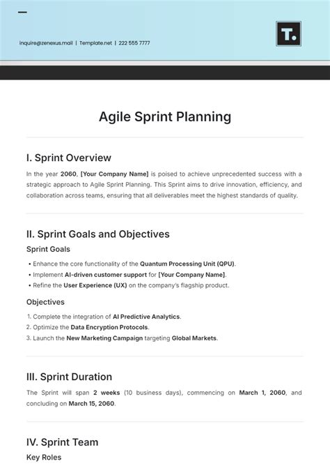 Free Agile Sprint Planning Template To Edit Online