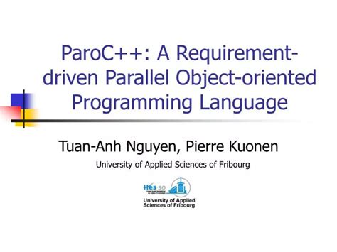 Ppt Paroc A Requirement Driven Parallel Object Oriented Programming Language Powerpoint