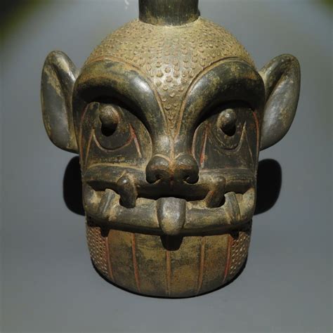 Chavín Perú Terracota Figura Jaguar Huaco 27 Cm H Muy Fino Con Licencia De Exportación
