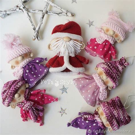 Санта Снеговик и Оленёнок Гирлянда на Елку Куклы маленькие в интернет магазине на Ярмарке