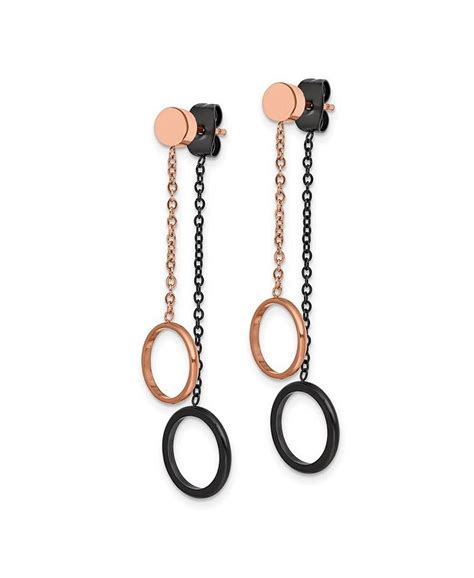 Chisel Stainless Steel Black Rose Plated Front Back Dangle Earrings Macys