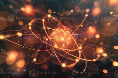 Energetic Particles Dance Around The Nucleus Of An Atom Creating A Dynamic And Colorful