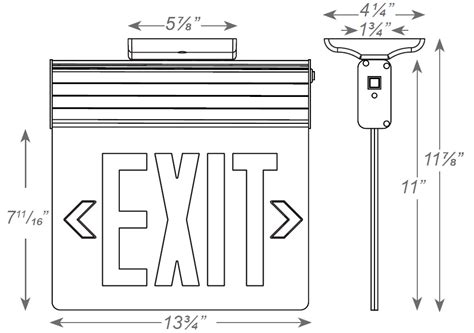 Custom Edge Lit Exit Sign Universal Mount Free Shipping