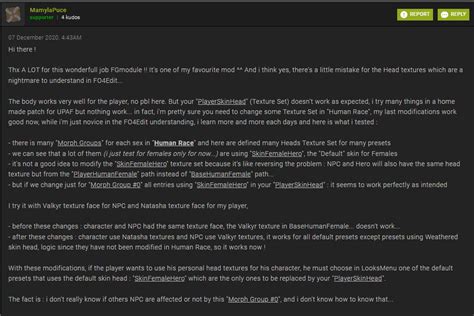 Fo4 So I Was Looking At The Post Tab Under The Unique Player And