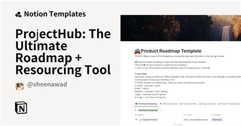 Projecthub The Ultimate Roadmap Resourcing Tool Template Notion