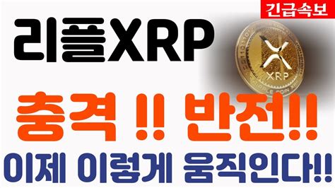 리플 Xrp 엑스알피 충격 반전 이제 이렇게 움직인다 Youtube