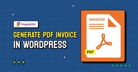 how to generate pdf invoice on wordpress
